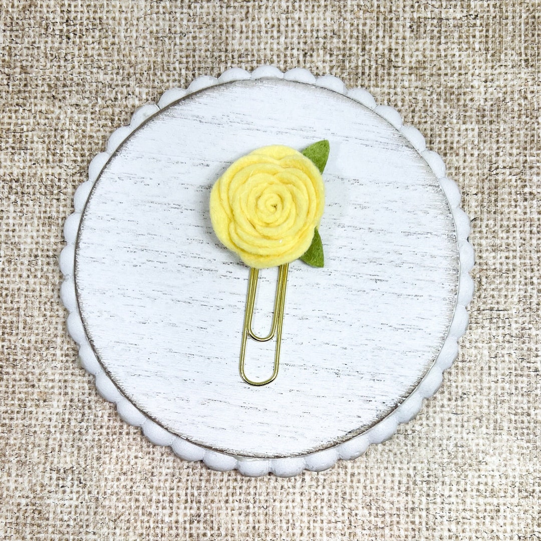 Handmade Felt Flower Paper Clip, Planner Accessory - Etsy