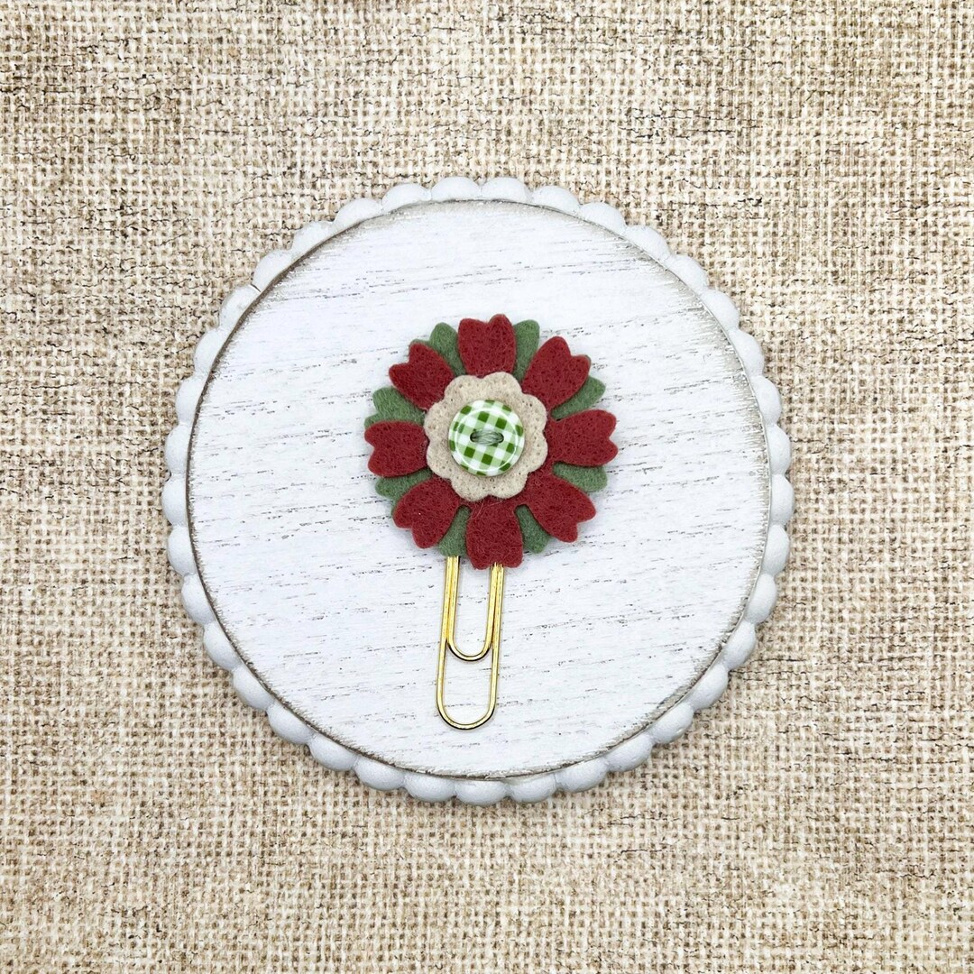 Handmade Felt Flower Paper Clip, Planner Accessory - Etsy
