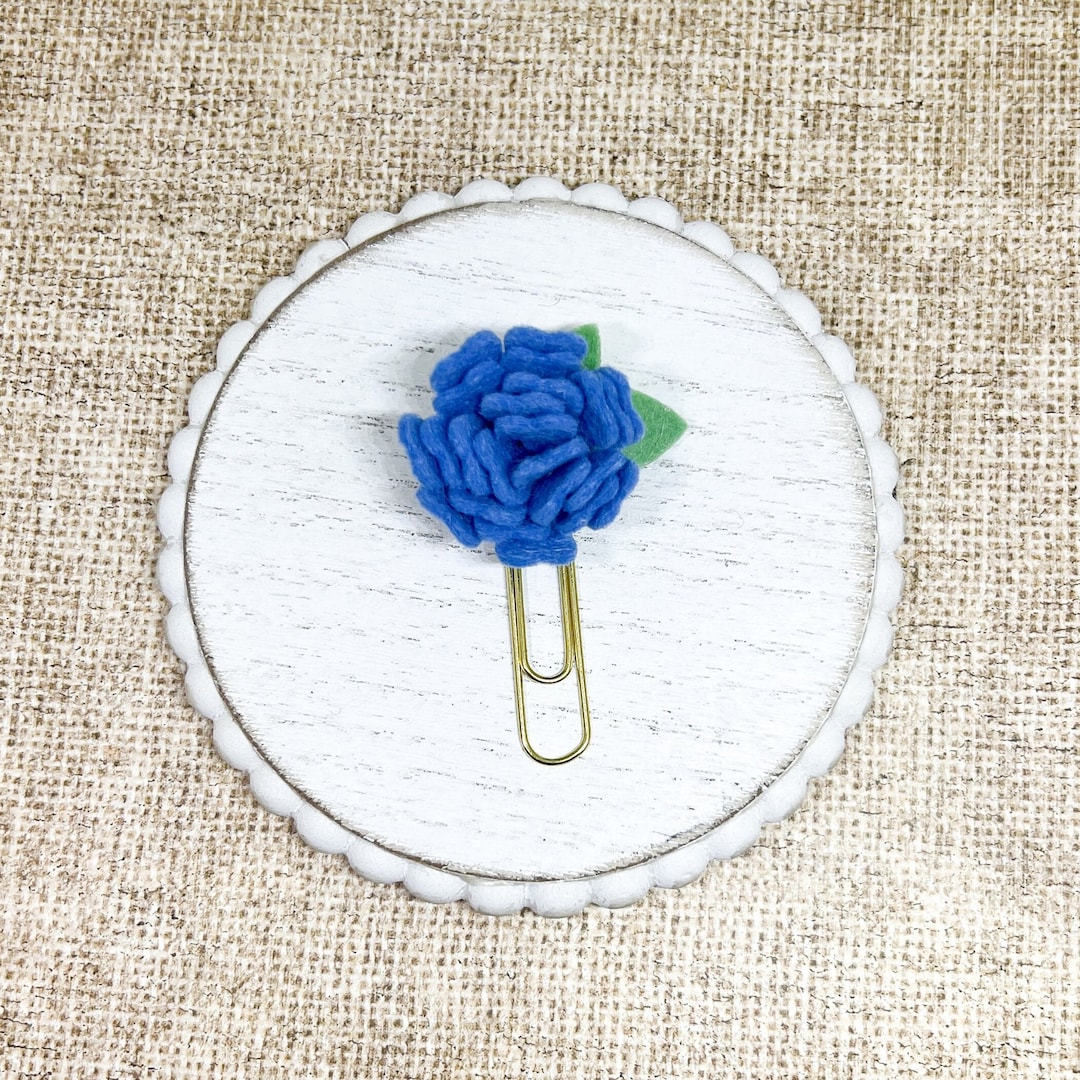 Handmade Wool Felt Flower Paper Clip, Planner Accessory - Etsy