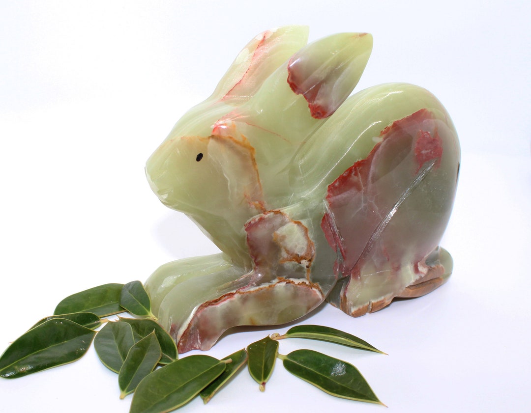 6" Vintage Hand Made Onyx Rabbit Figurine Rabbit Sculpture and Figurine ...