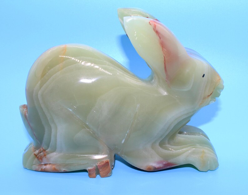 6" Vintage Hand Made Onyx Rabbit Figurine Rabbit Sculpture and Figurine ...