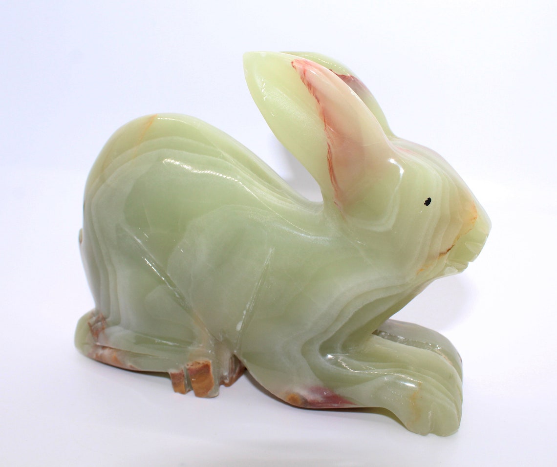 6" Vintage Hand Made Onyx Rabbit Figurine Rabbit Sculpture and Figurine ...