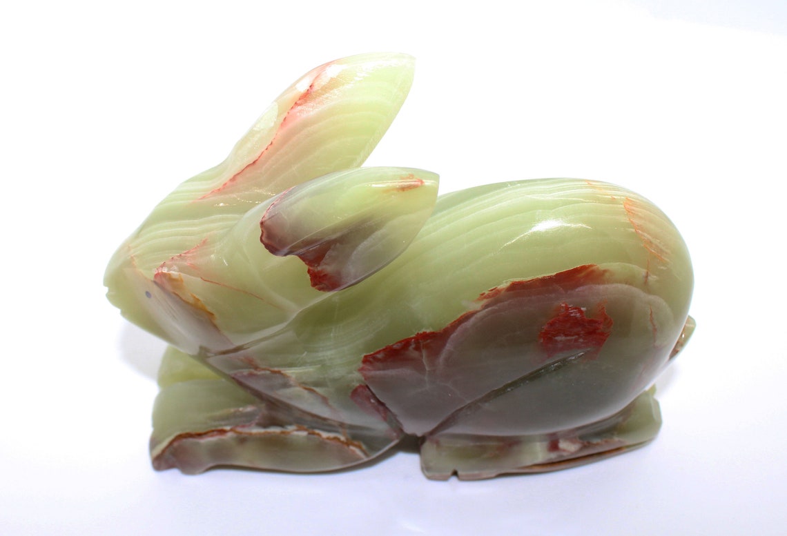 6" Vintage Hand Made Onyx Rabbit Figurine Rabbit Sculpture and Figurine ...