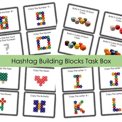 Expanded Hashtag Blocks Activity / Task Cards Set to Include - Etsy