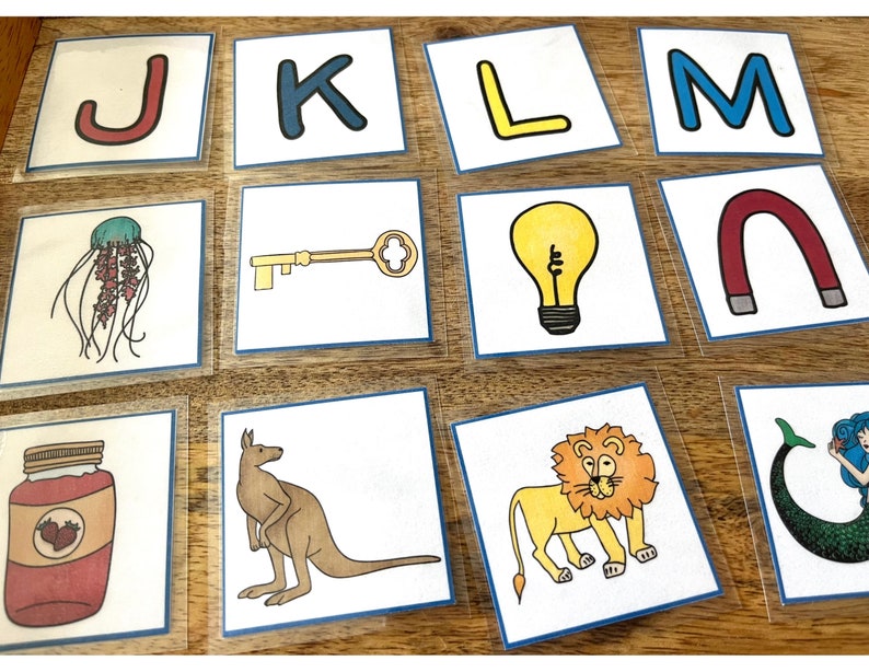 Alphabet A-Z Beginning Letter Sounds Picture Match Cards - Etsy