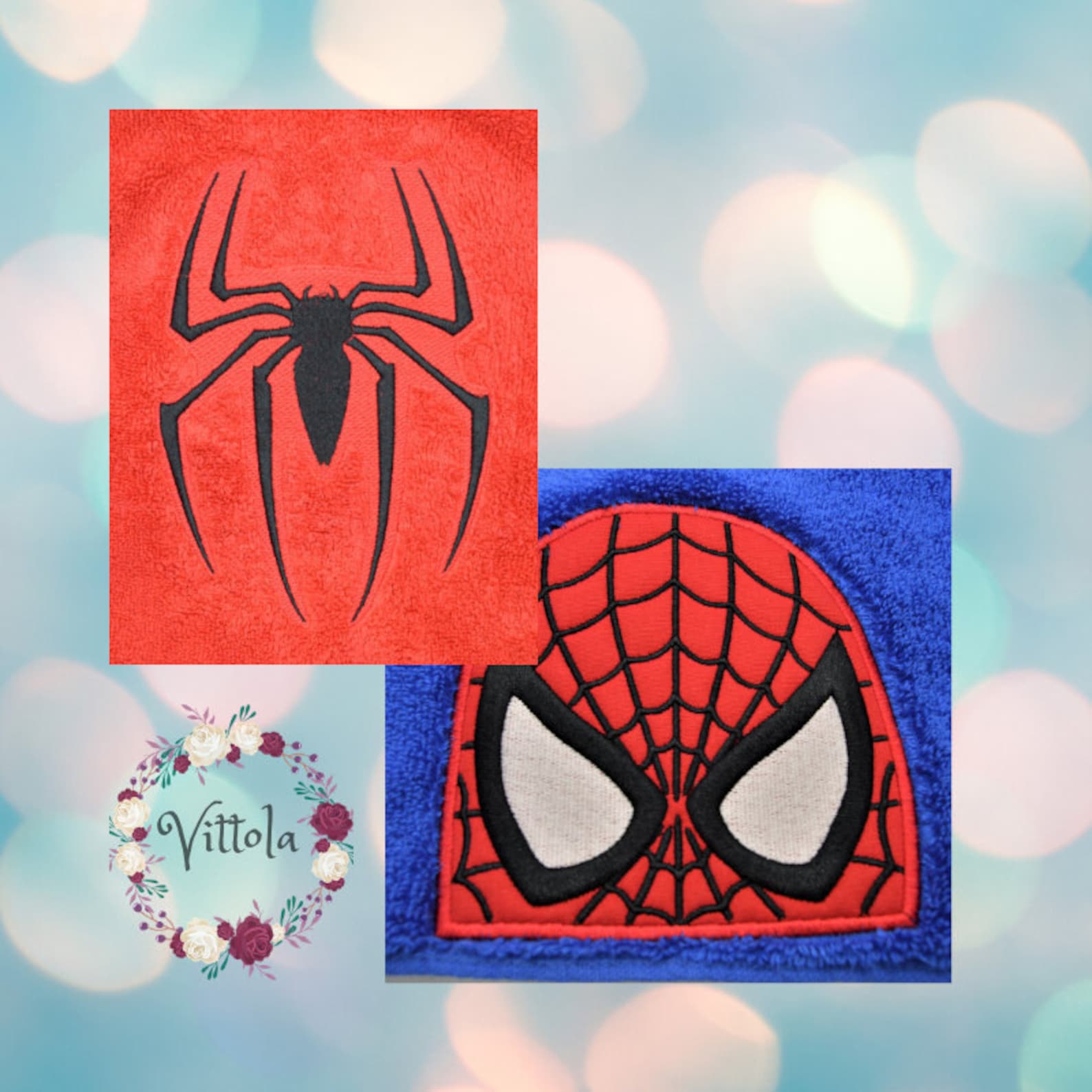 Spider Peeker Appliqué - PES Hood Towel Embroidery Design 5" & 6 ...