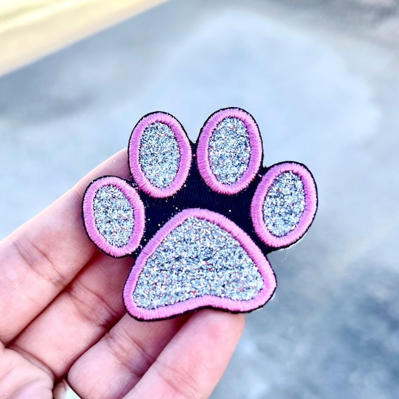 Custom Dog Paw Print Patch Iron-on Patch Kids Sparkly - Etsy