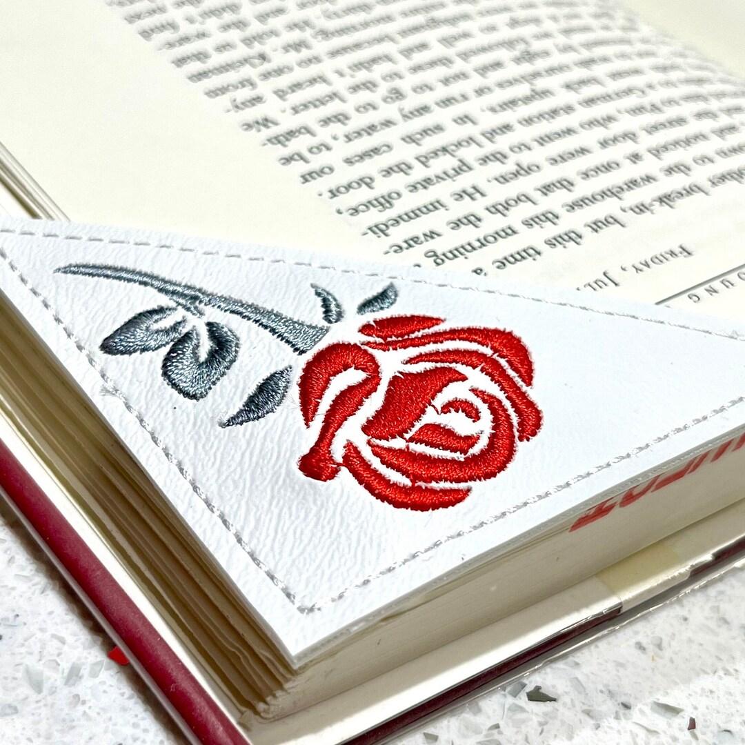 Corner Bookmark, Red Rose , Flower , Garden Book Club Unique Bookmark ...