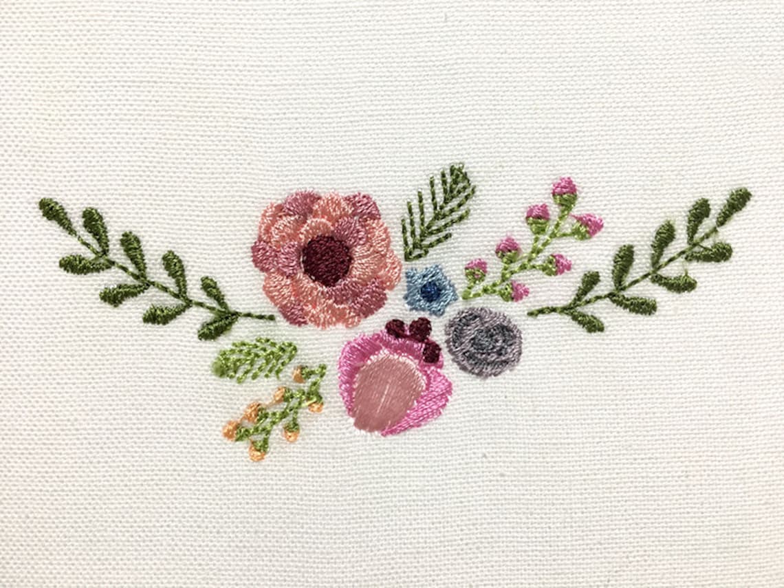 Floral Decorated Design Flower Machine Embroidery Design - Etsy