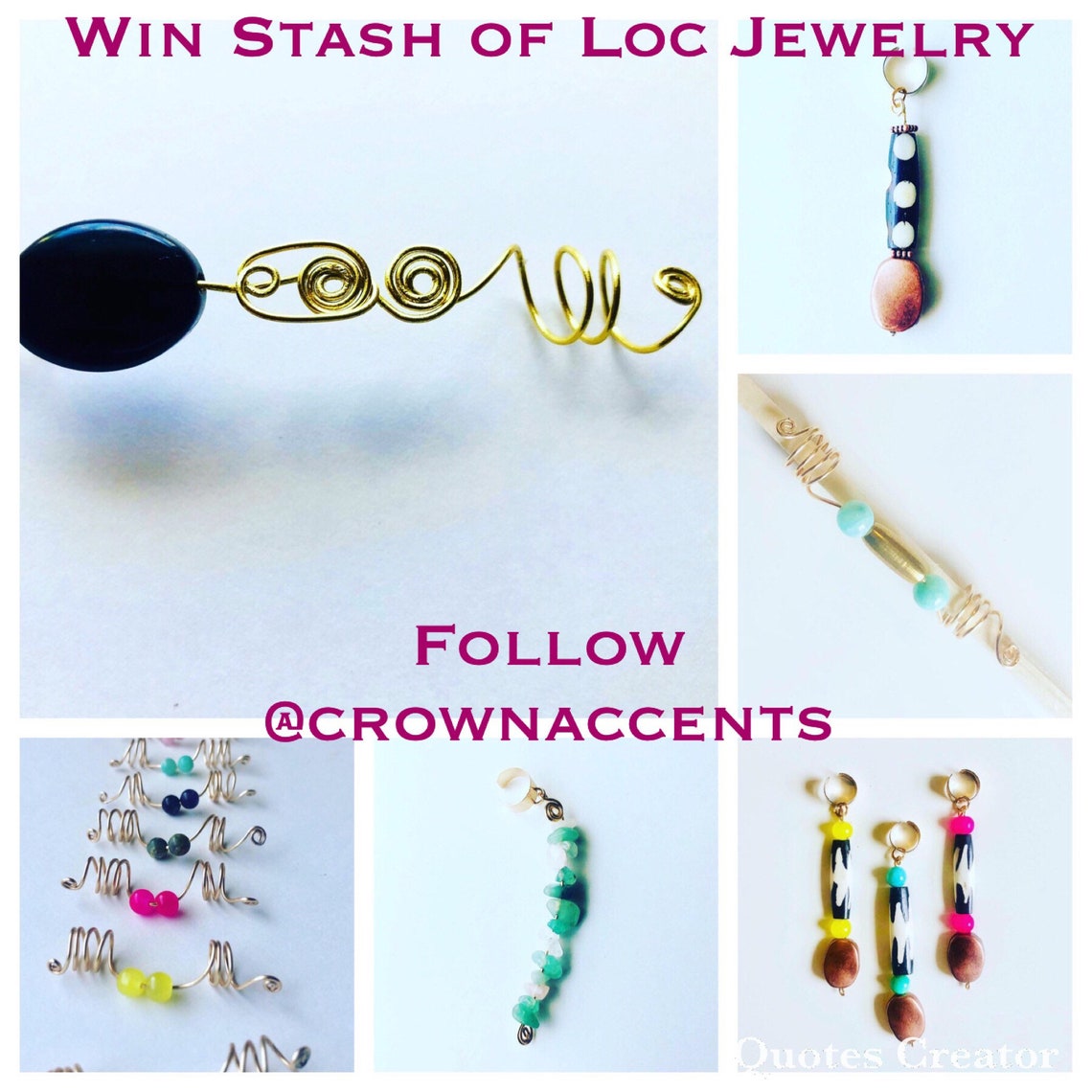 Purple Gemstone Loc Jewelry Micro/sister Loc Size Purple | Etsy