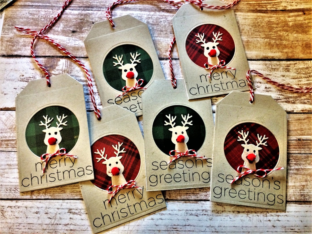 Rudolf the Red Nose Reindeer Gift Tag / Christmas Reindeer Gift Tag Set ...