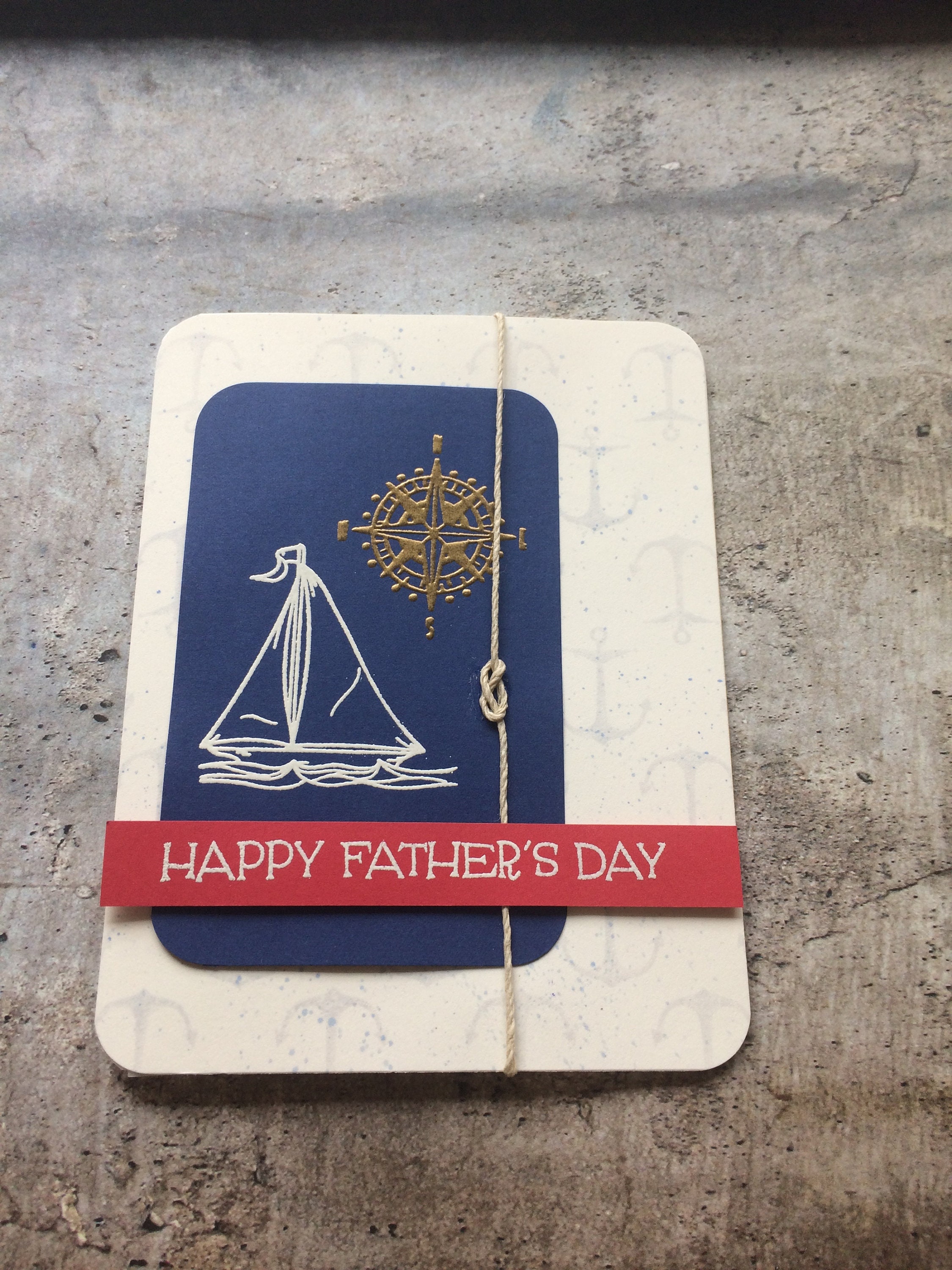 Nautical Theme Card for Him Sailboat and Compass Card Happy - Etsy
