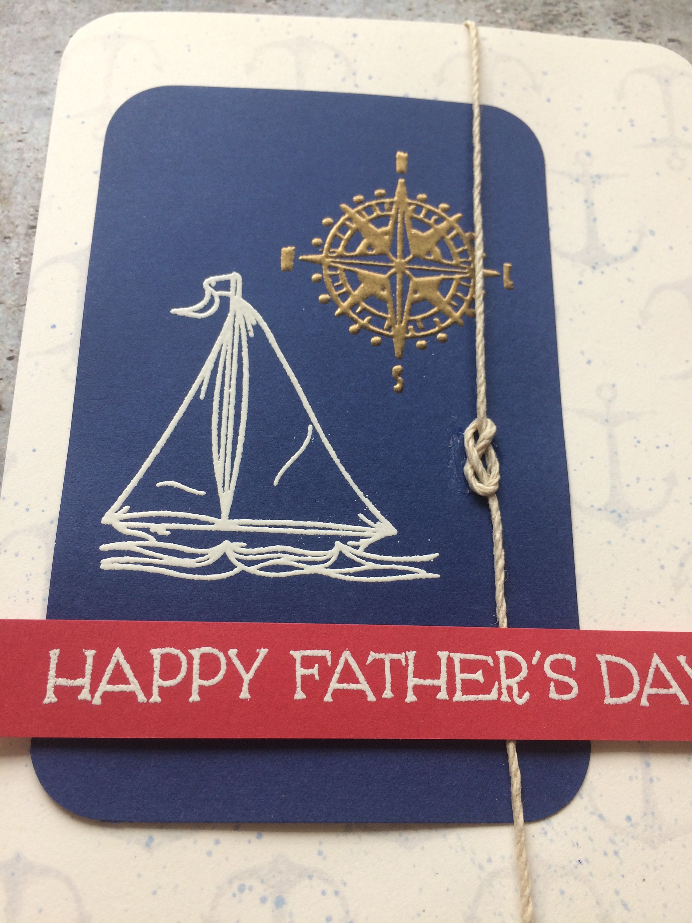 Nautical Theme Card for Him Sailboat and Compass Card Happy - Etsy