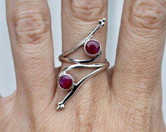 Genuine ruby ring | Etsy