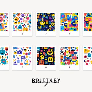 20 Smiling Geometric Shapes Seamless Pattern | High Quality Pattern ...