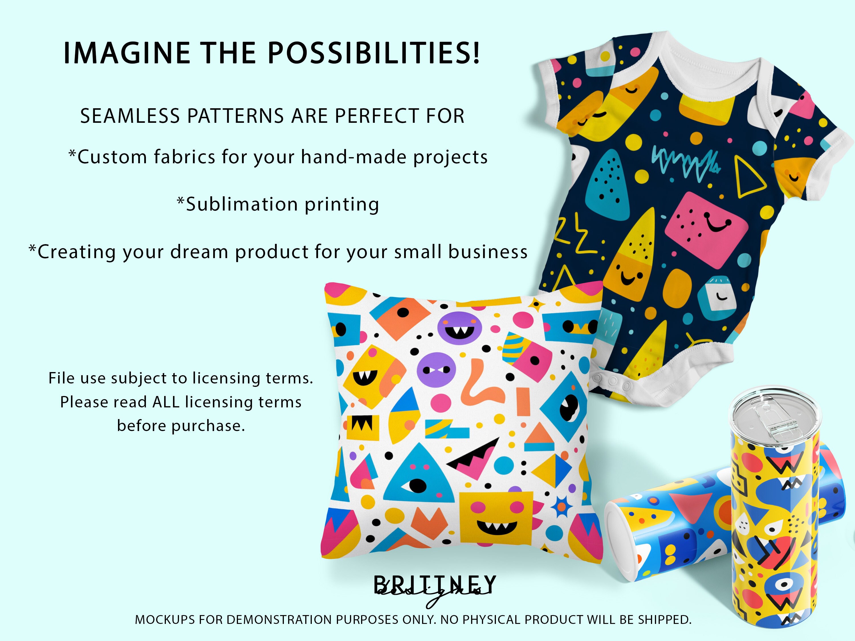 20 Smiling Geometric Shapes Seamless Pattern | High Quality Pattern ...