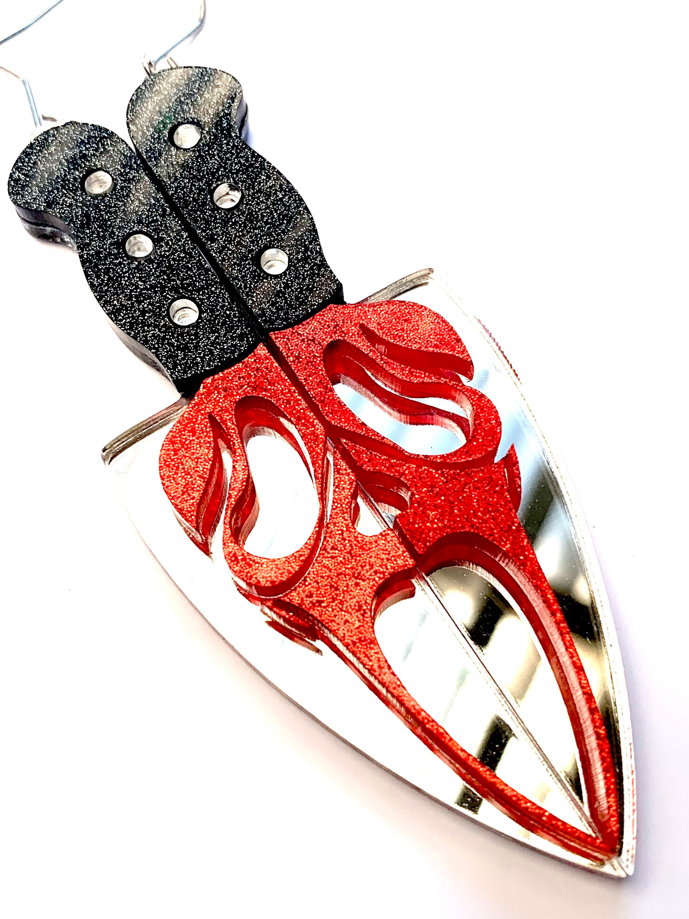 Horror Punk Ghost Face Knife Dagger Statement Hook Acrylic - Etsy