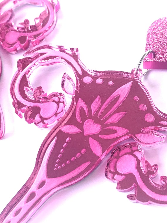 Pink Mirror Glitter Uterus Uterine Love Female Midwife Heart - Etsy