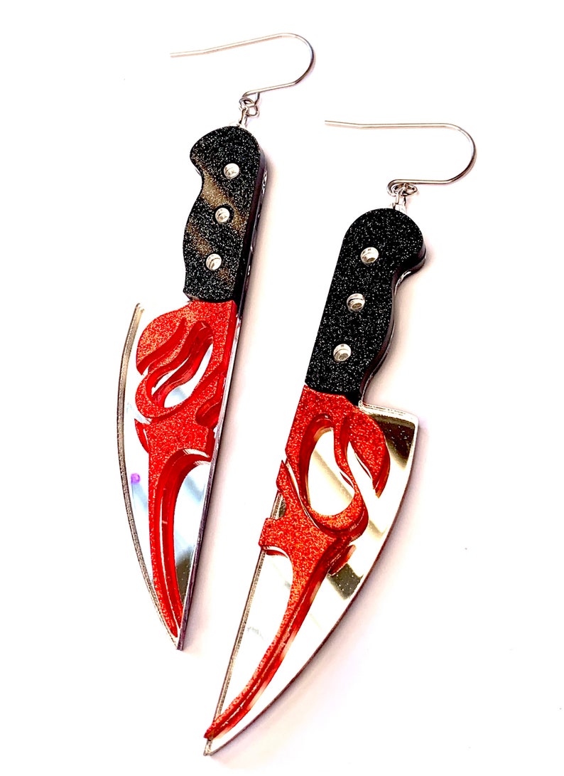 Horror Punk Ghost Face Knife Dagger Statement Hook Acrylic - Etsy