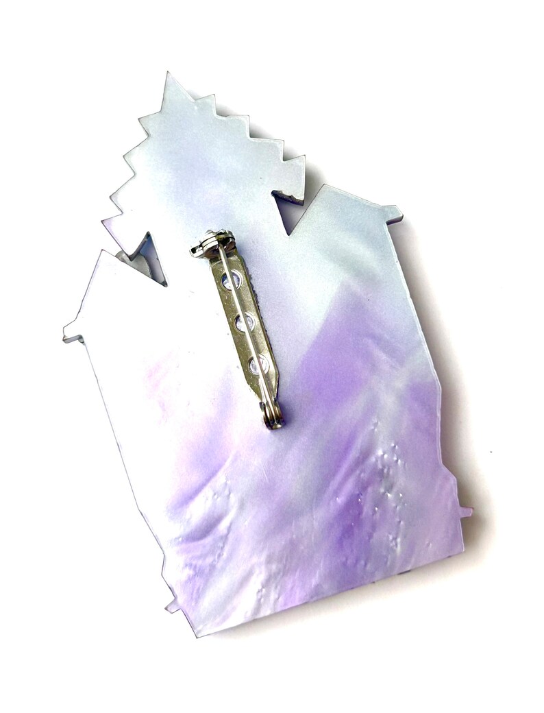 Horror House Haunted Scary Mansion Castle Glow Ghost Acrylic Brooch Pin ...
