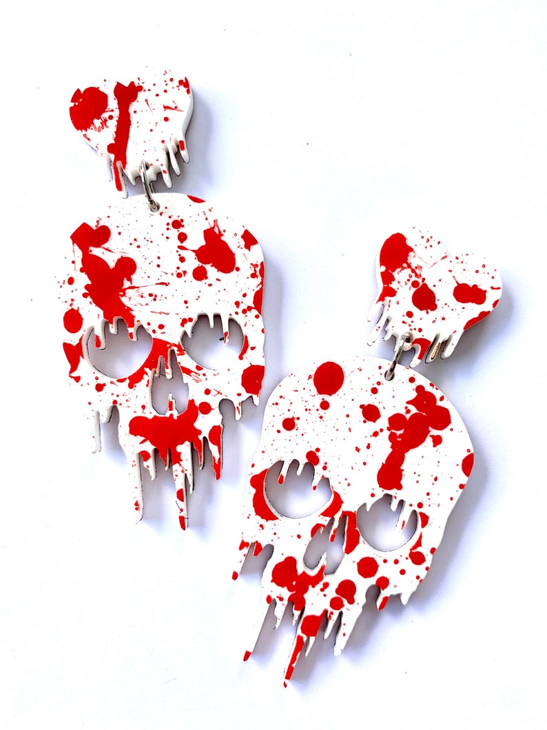 Punk Gothic Gore Gothabilly Drip Blood Splatter Skull Heart - Etsy