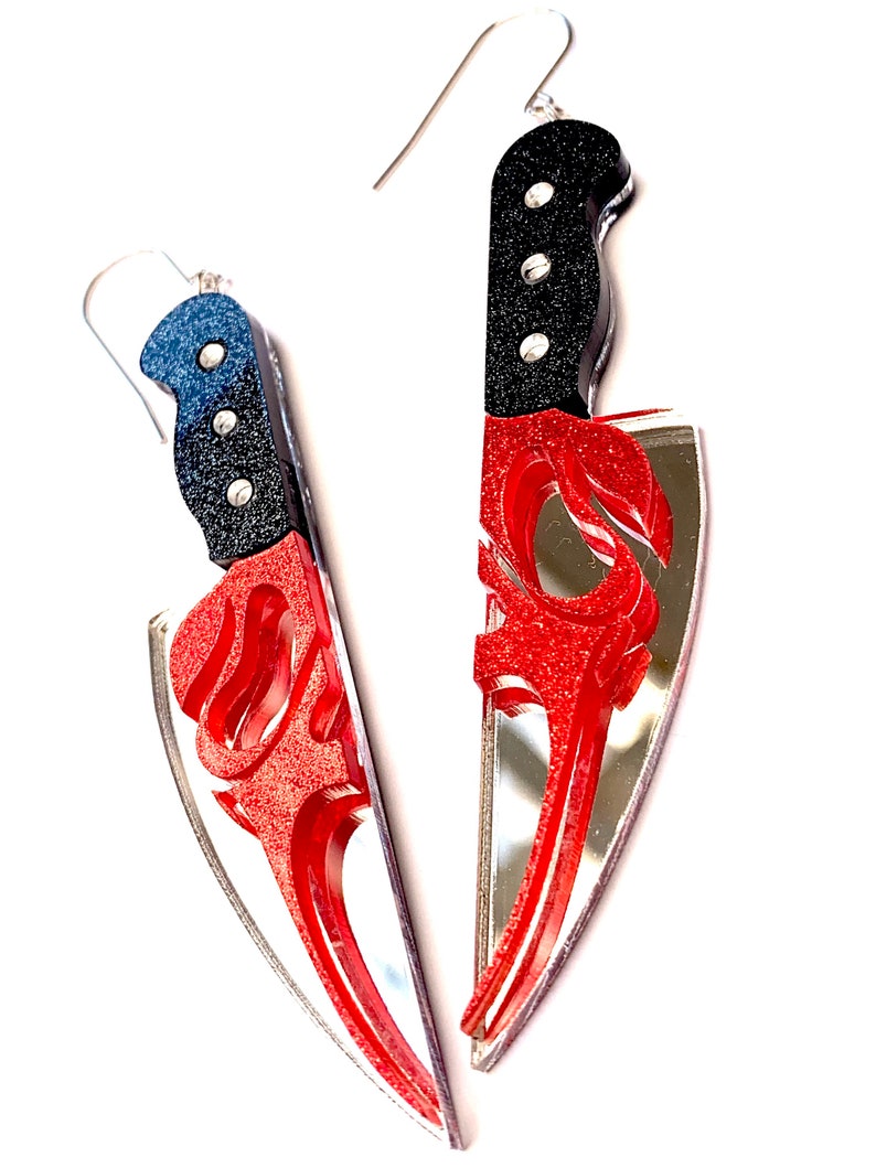 Horror Punk Ghost Face Knife Dagger Statement Hook Acrylic - Etsy