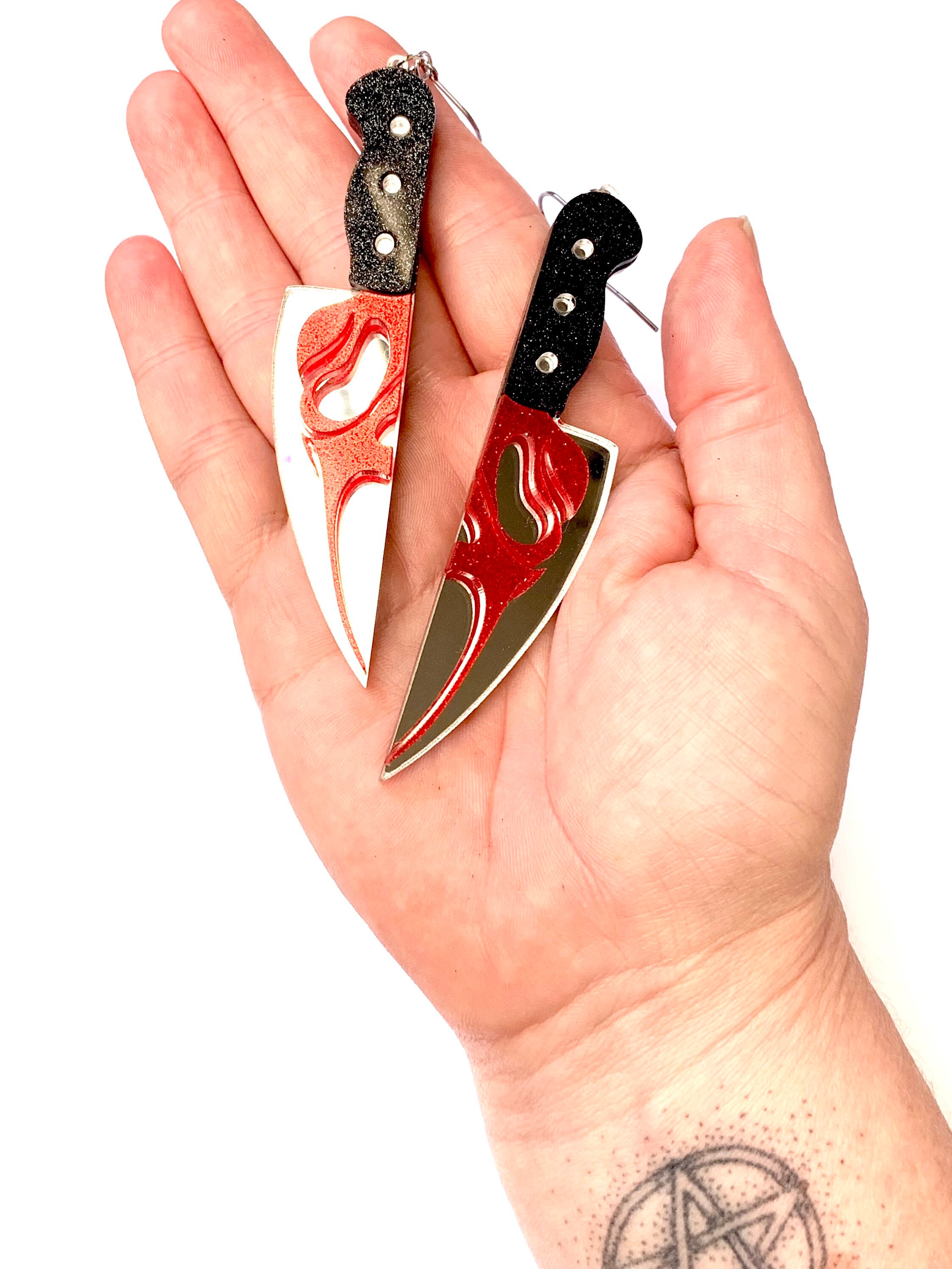 Horror Punk Ghost Face Knife Dagger Statement Hook Acrylic - Etsy