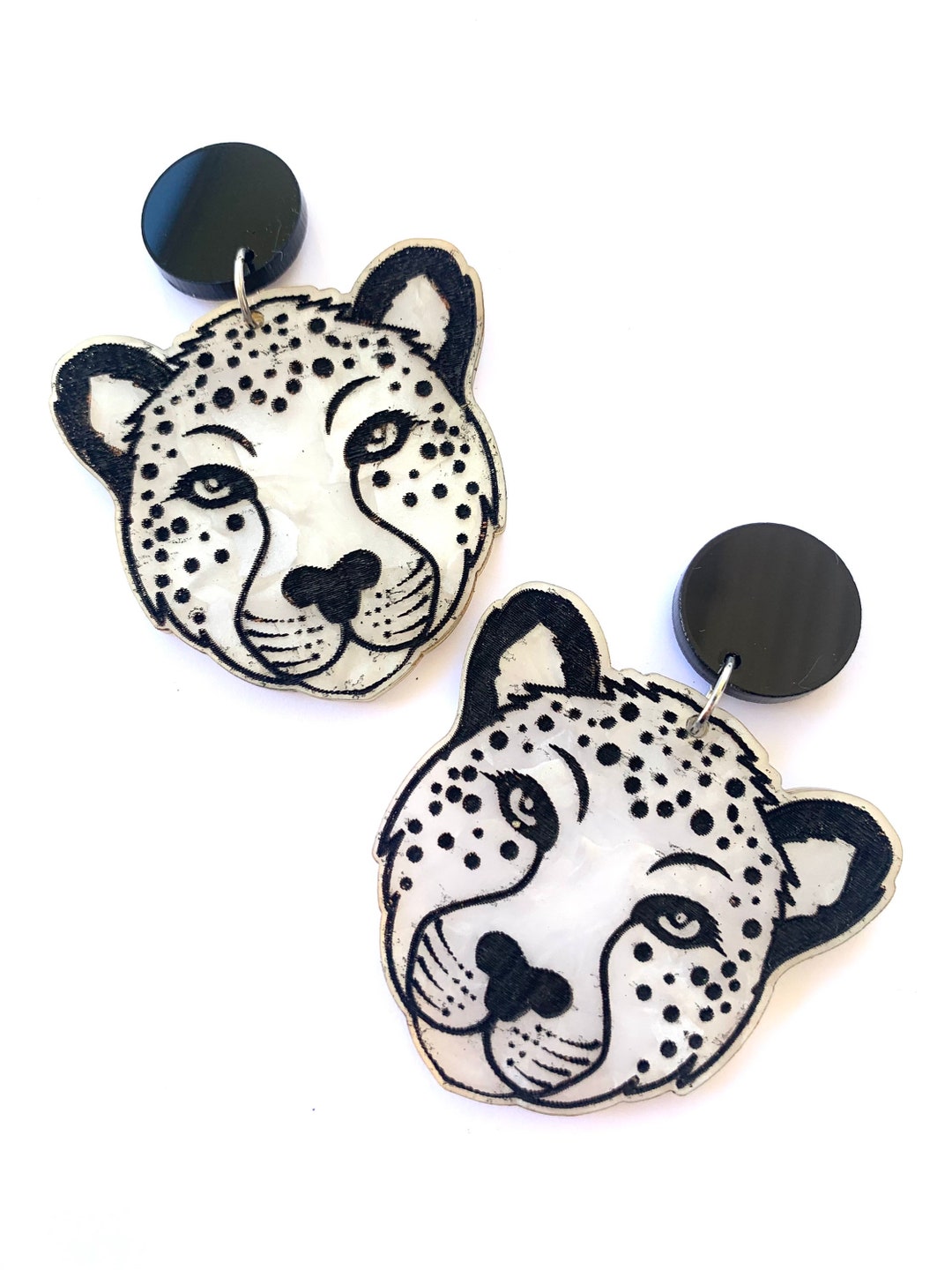 Retro Katze Schnee Leopard Tier Chirurgenstahl Ohrstecker - Etsy.de