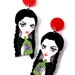 Gothic Wednesday Poison Bottle Skull Acrylic Glitter Stud Earrings - Etsy