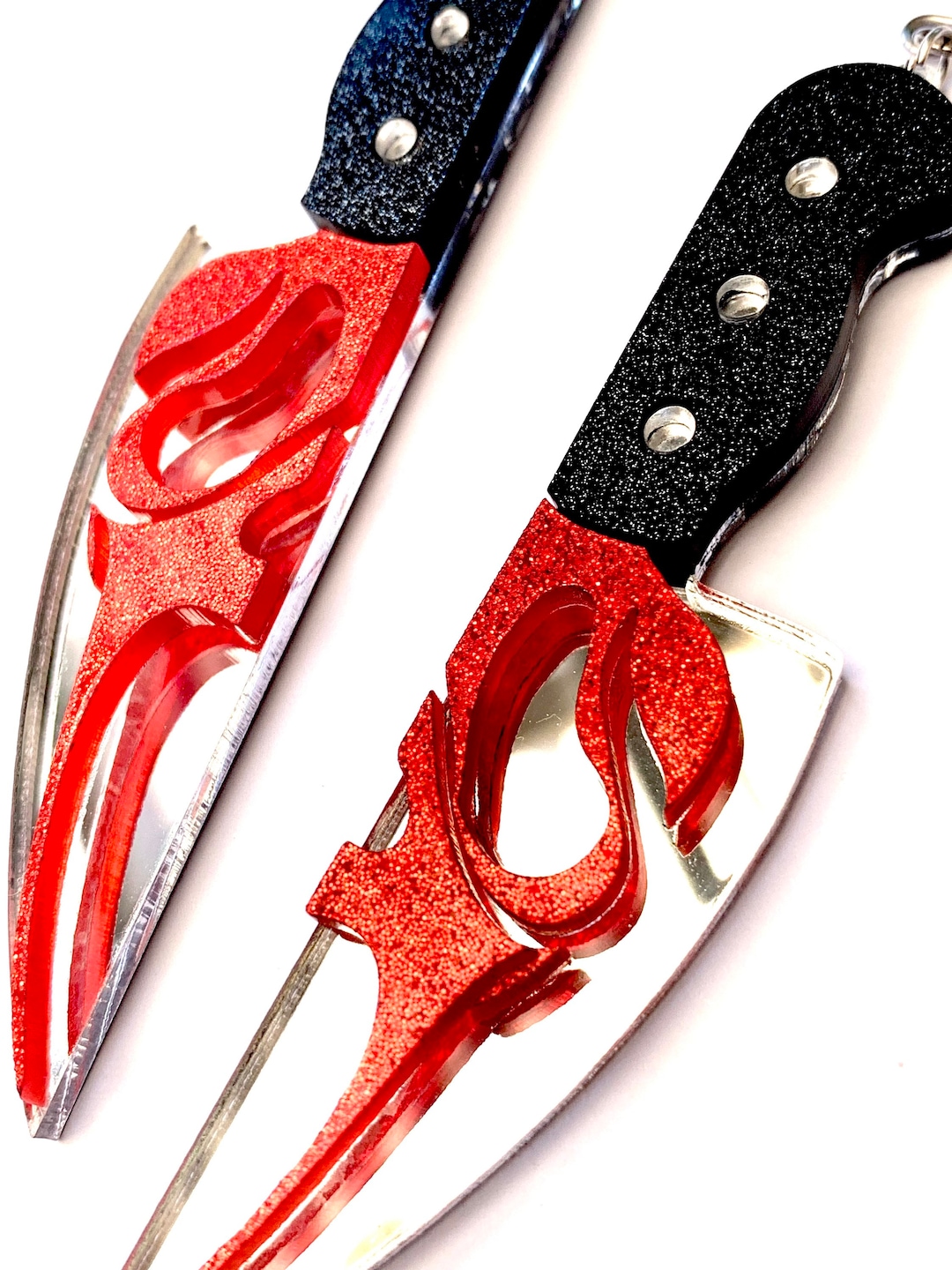 Horror Punk Ghost Face Knife Dagger Statement Hook Acrylic Earrings - Etsy