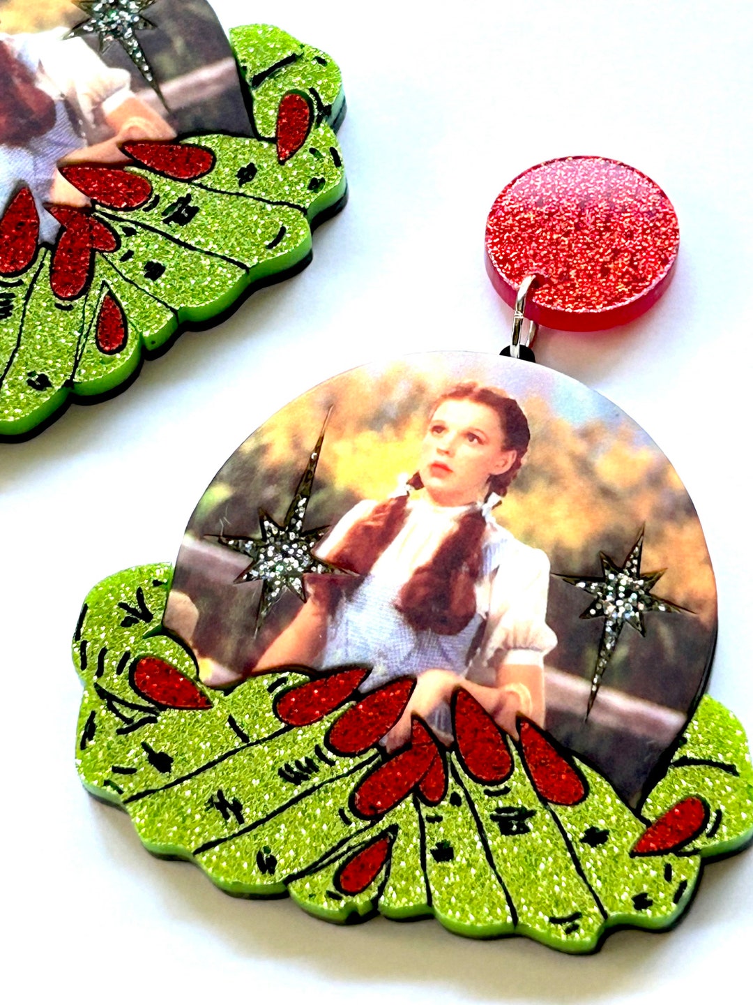 Crystal Ball Dorothy Kansas Green Wicked Witch Acrylic Glitter Stud ...