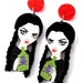 Gothic Wednesday Poison Bottle Skull Acrylic Glitter Stud Earrings - Etsy