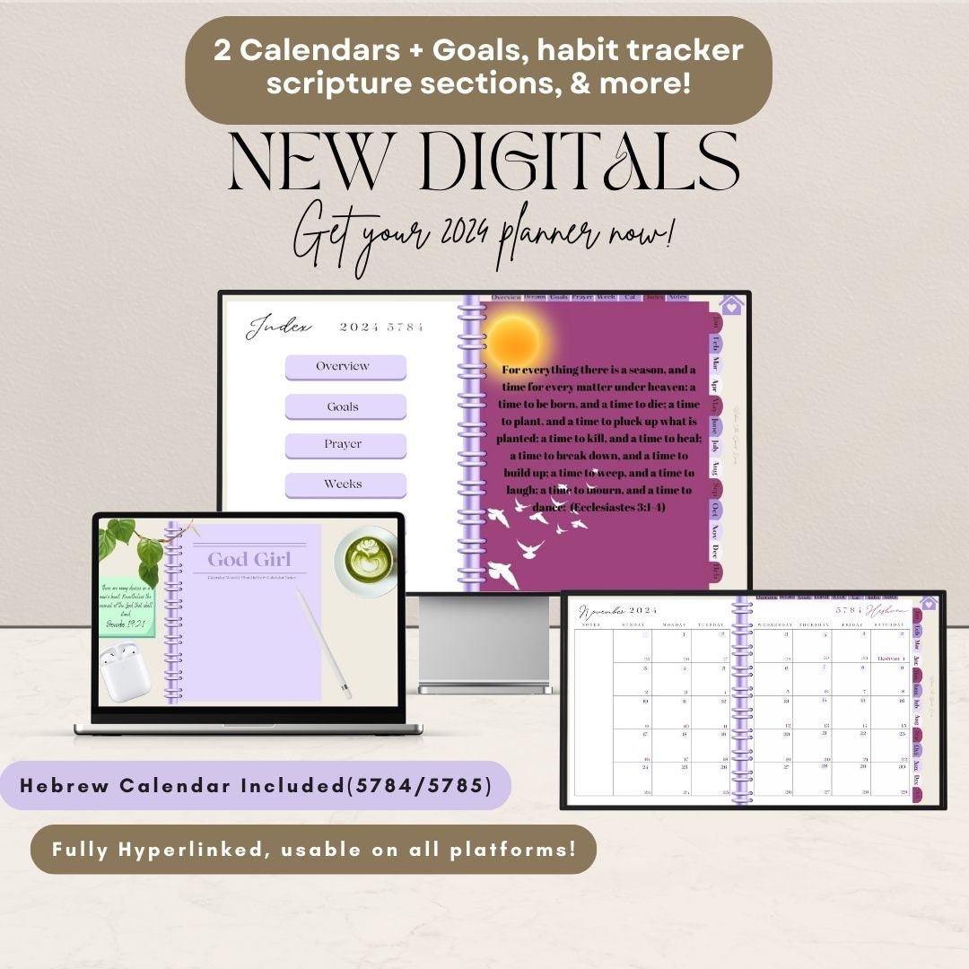 God Girl Calendar Hebrew Calendar Included - Etsy