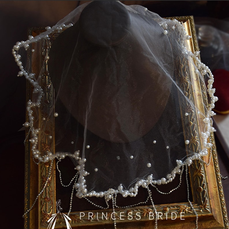 Ivory Pearl Birdcage Veil,mini Veil,tulle Wedding Veil,party Veil ...