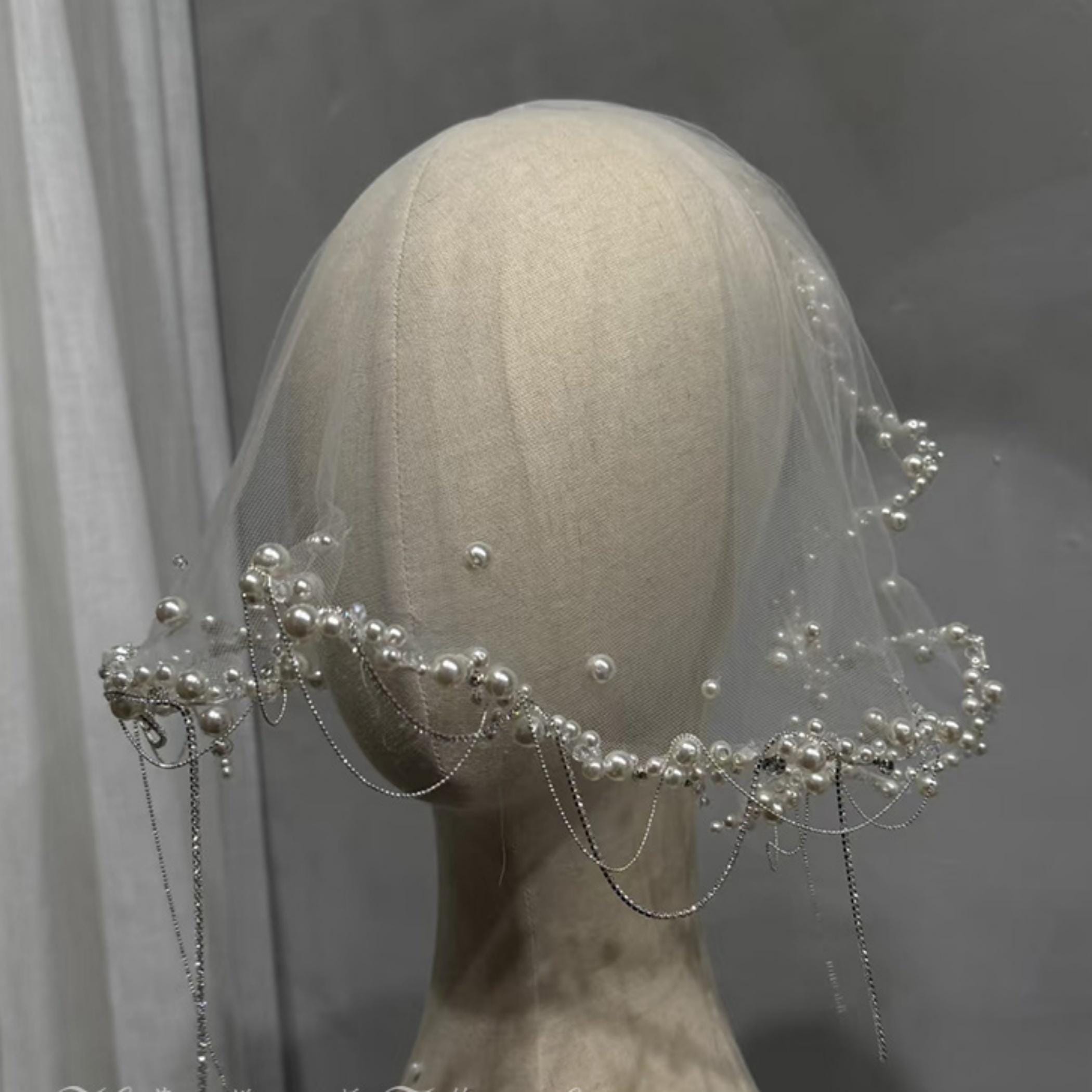 Ivory Pearl Birdcage Veil,mini Veil,tulle Wedding Veil,party Veil ...