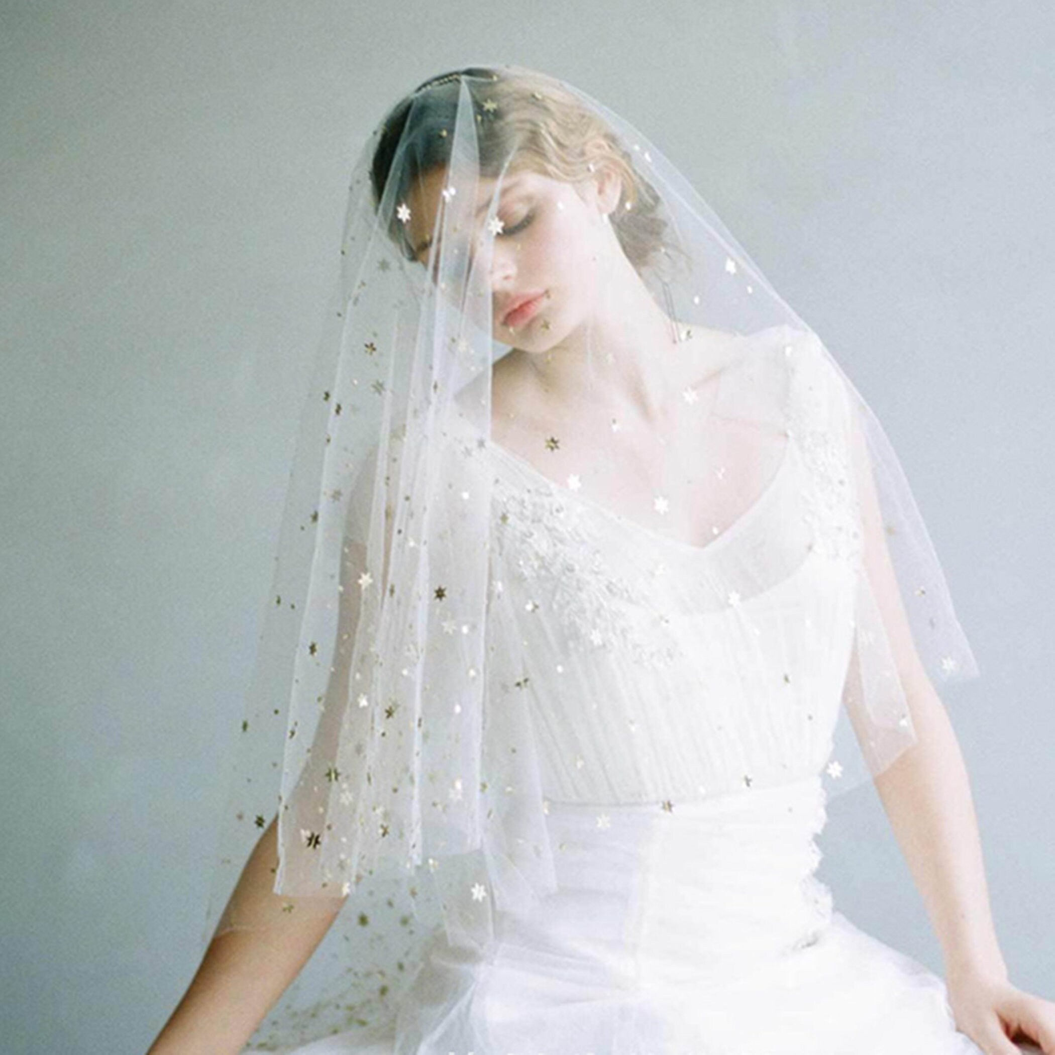 Glitter Fingertip Veil2 Tier Veil With Combsparkle Veil With - Etsy