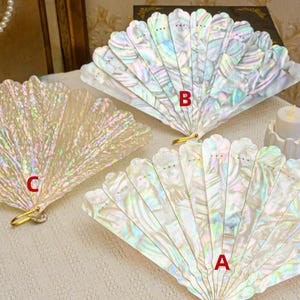 Exquisite Natural Shell Fan,shimmering Mother of Pearl Fan,vintage Hand ...