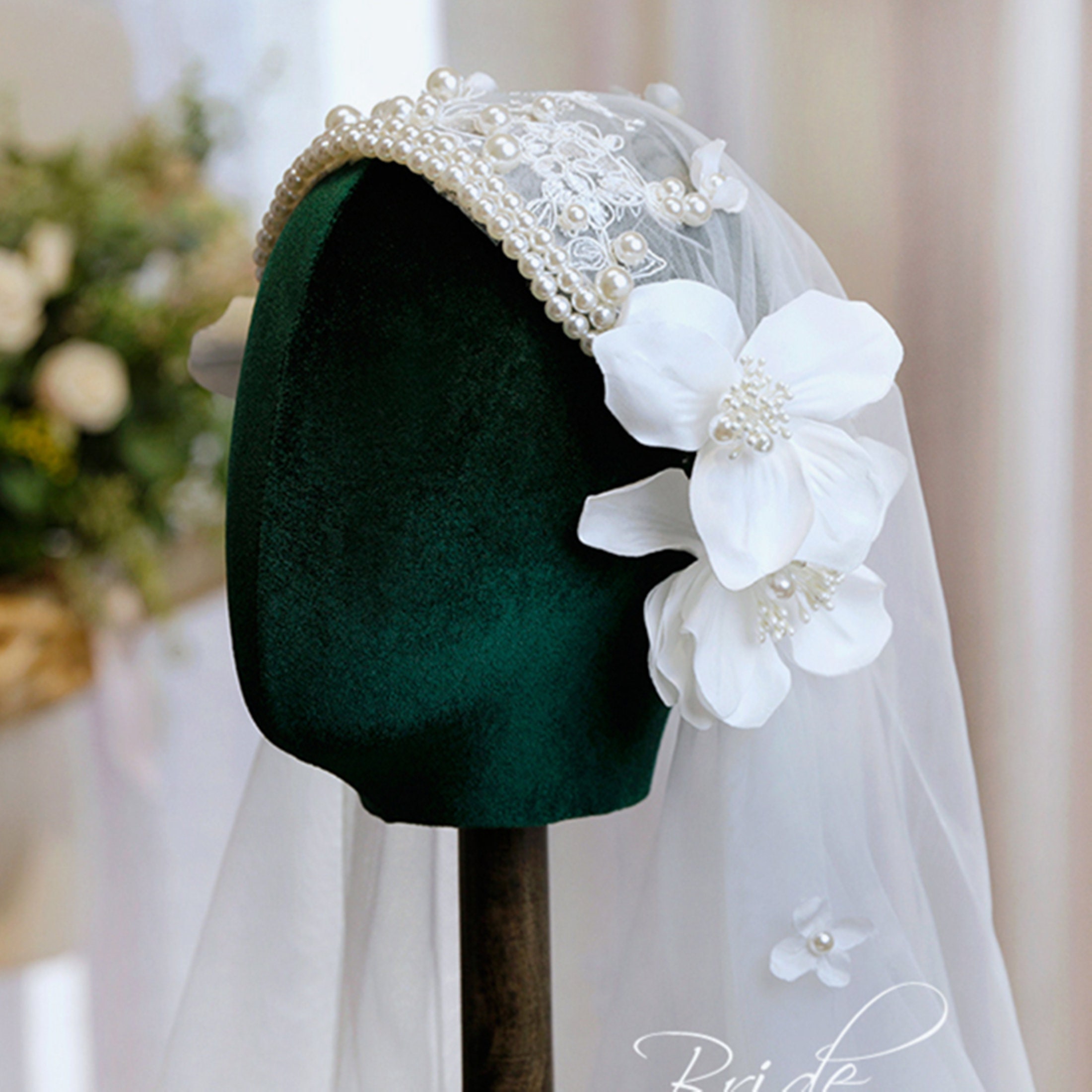 Pearl Veil,juliet Cap Veil,ivory Elegant Veil,chapel Wedding Veil ...