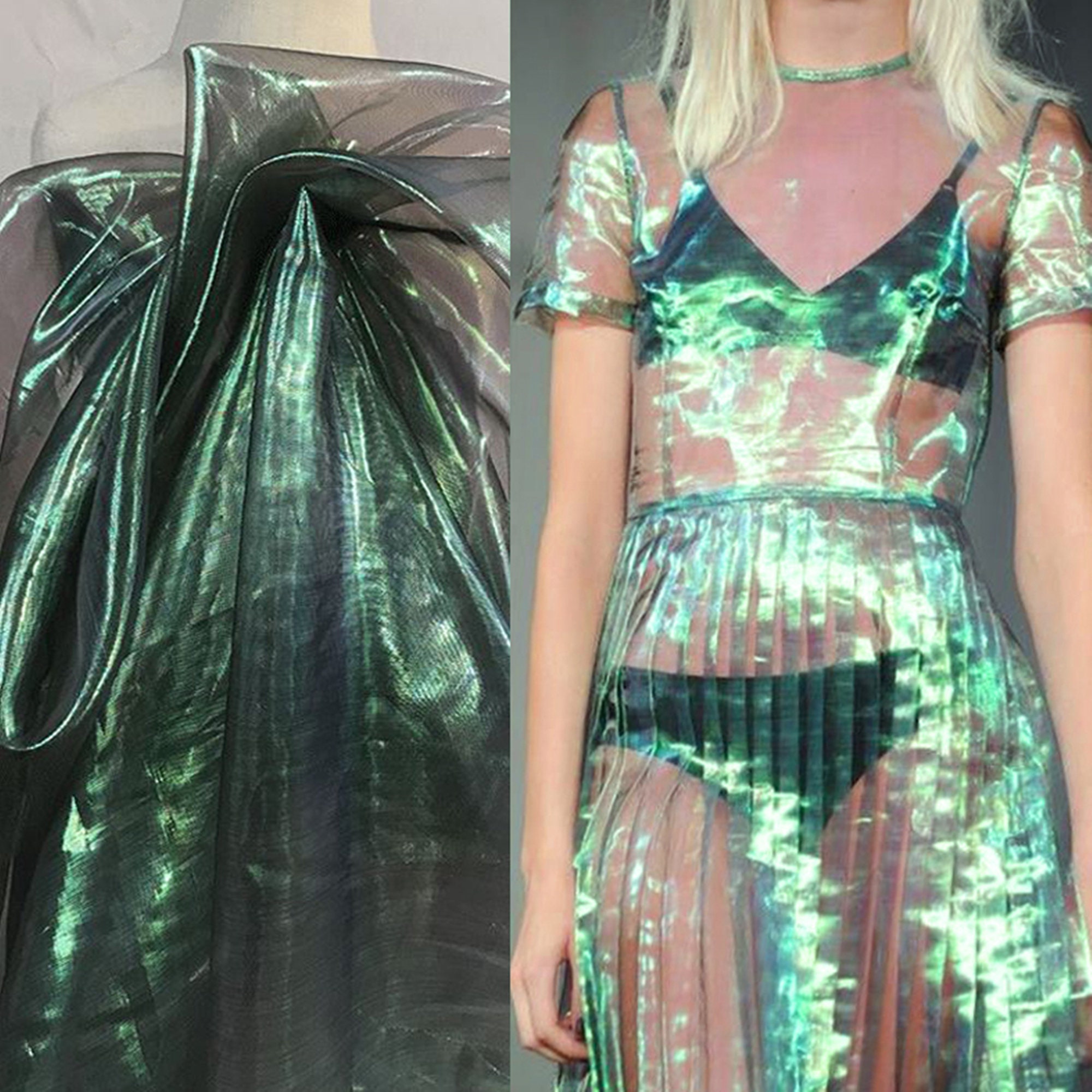Green Lase Reflective Mesh Fabriccolors Gradient - Etsy