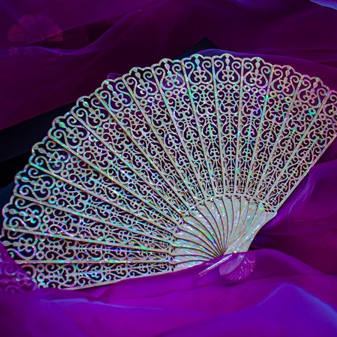 Antique Mother of Pearl Hand Fan,carved Pattern Shell Hand Fan ...