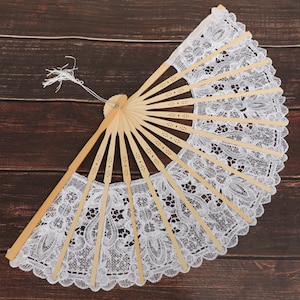 Hand Held Lace Fan,vintage Lace Fan,party Favor,bridal Fan - Etsy