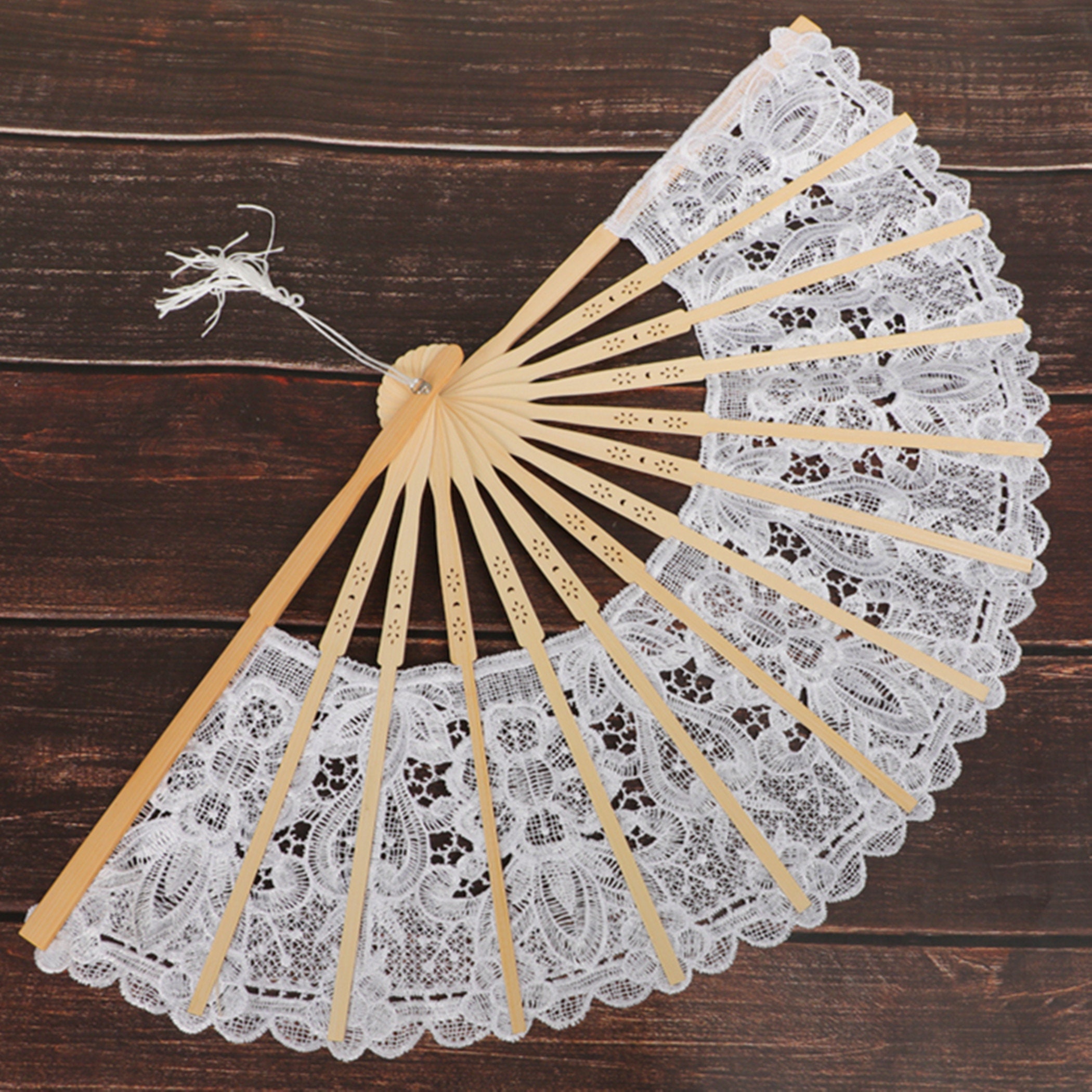 Hand Held Lace Fan,vintage Lace Fan,party Favor,bridal Fan - Etsy