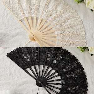 Hand Held Lace Fan,vintage Lace Fan,party Favor,bridal Fan - Etsy