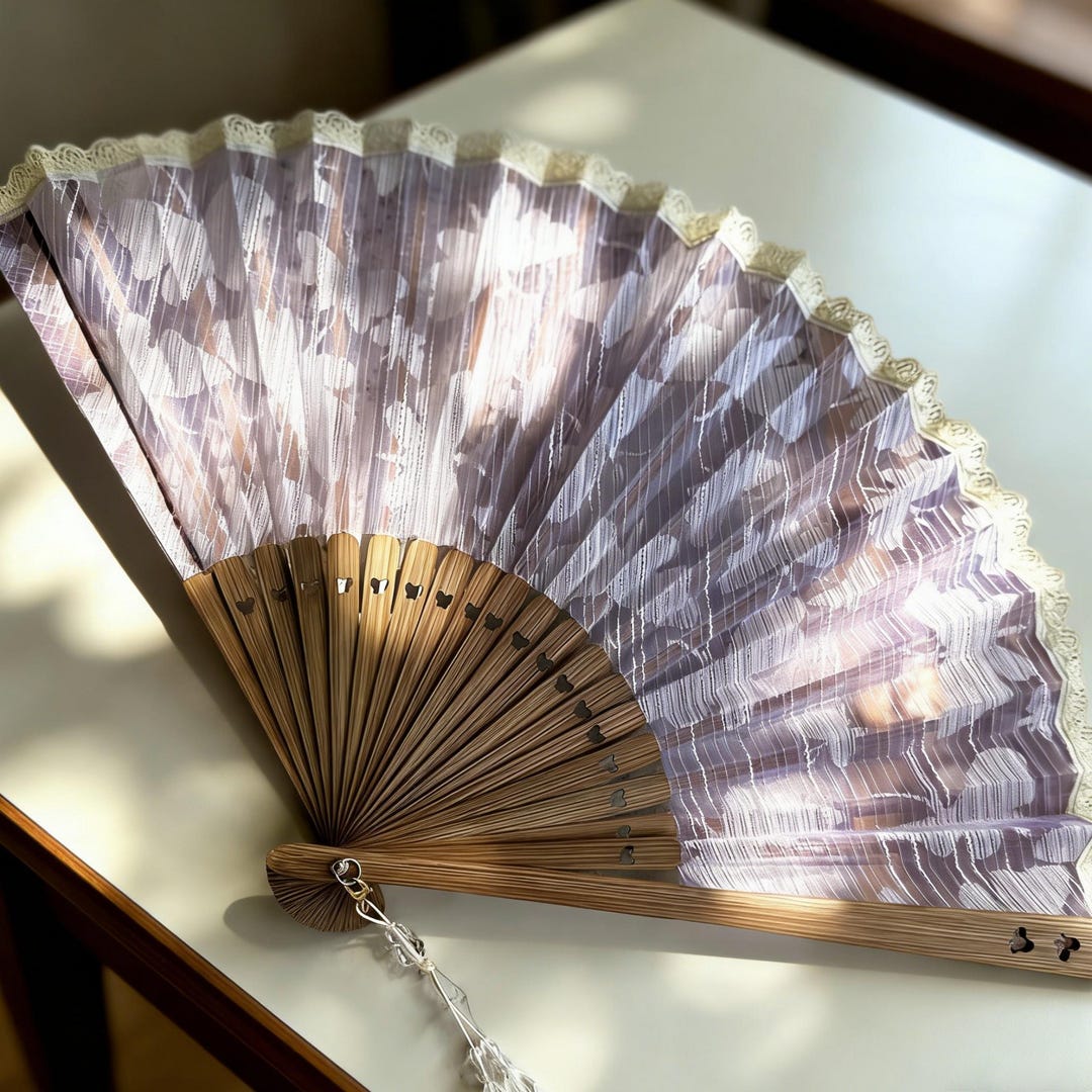 Butterfly Lace Folding Fan,bamboo Hand Fan,party Fan - Etsy