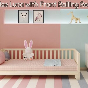 Luca Montessori Floor Bed With Rails Custom Kids Furniture - Etsy