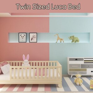 Luca Montessori Floor Bed With Rails Custom Kids Furniture - Etsy