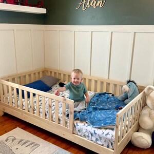 Luca Montessori Floor Bed With Rails Custom Kids Furniture - Etsy