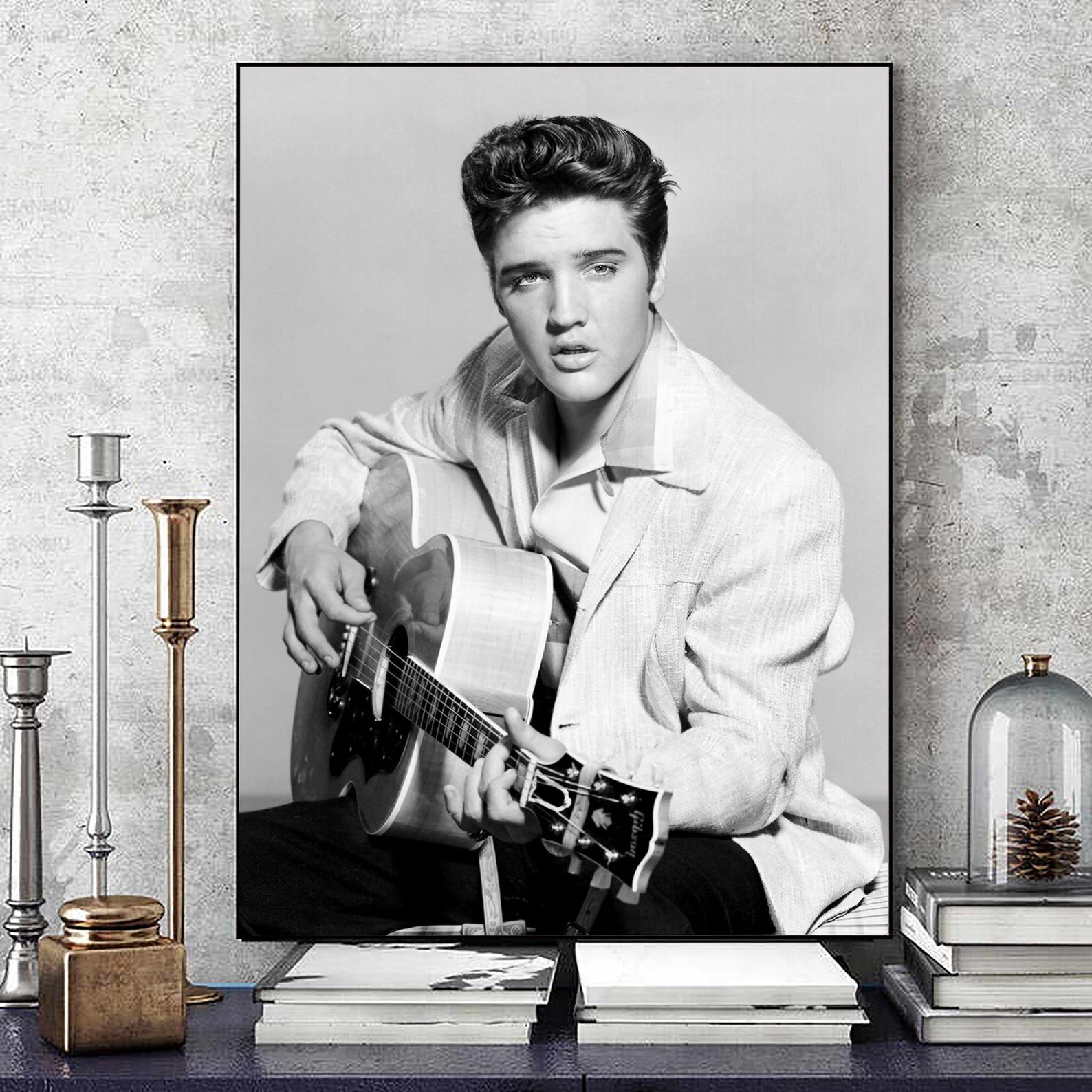 Elvis Presley Poster Print Canvas Rocknroll Music Etsy