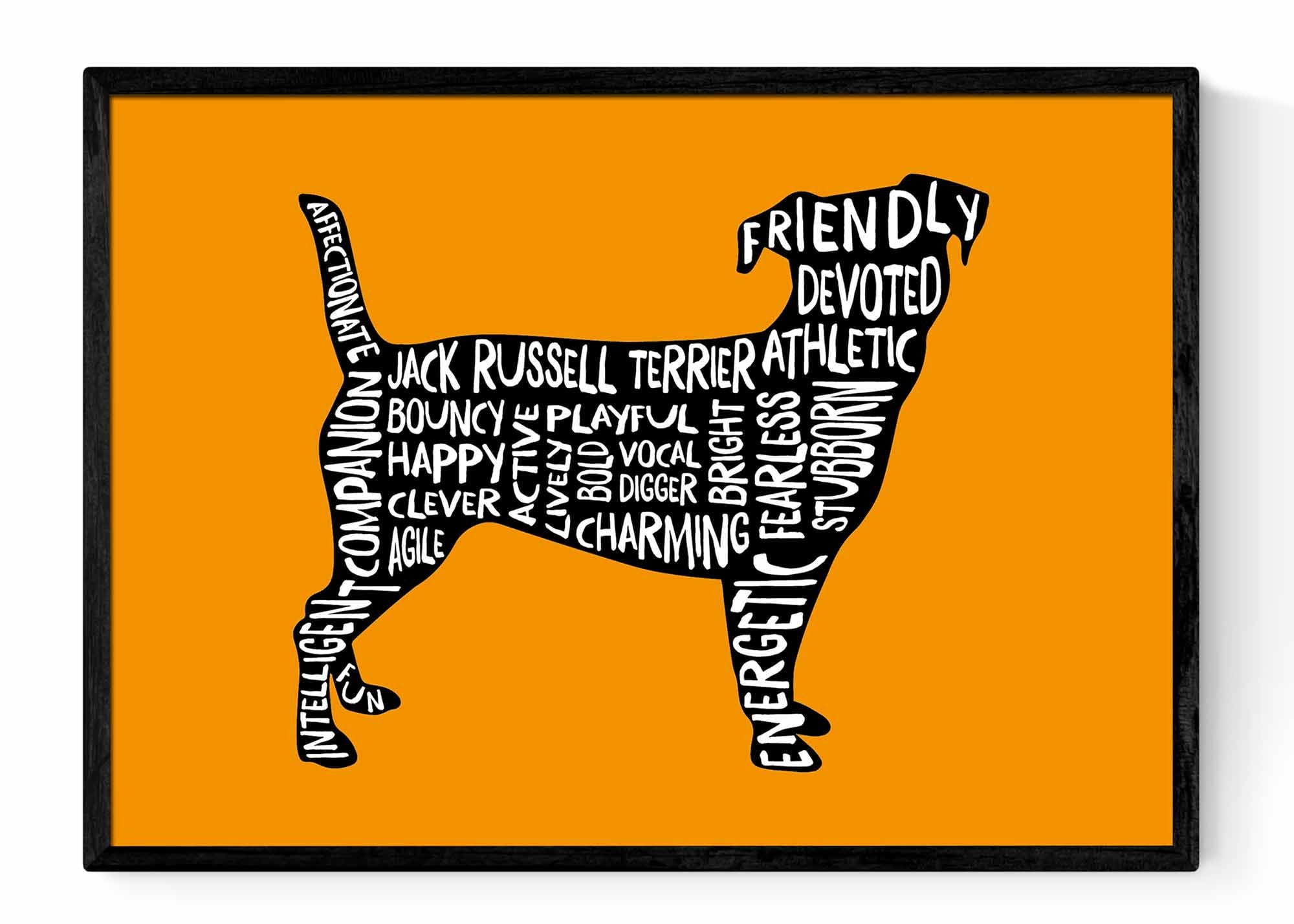Jack Russell Terrier Word Art Print - Jack Russell Terrier Poster - Pop ...