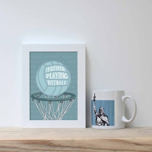 Netball Word Art Print - I'd Rather Be Playing Netball - Girls Netball ...